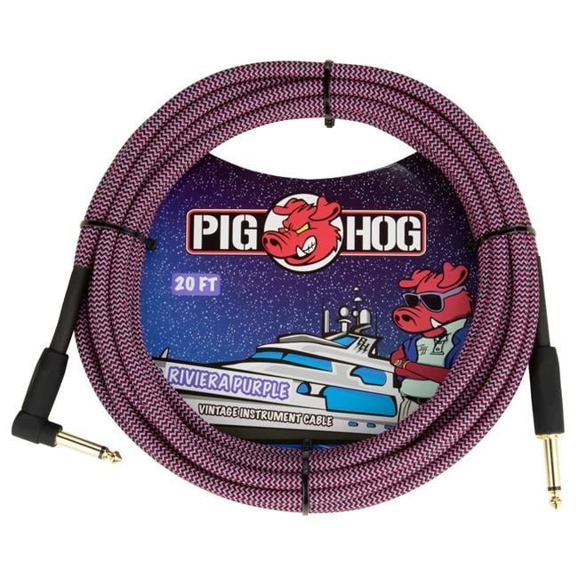 Pig Hog 20 ft. Right Angle Riviera Purple Instrument Cable - Walmart.com