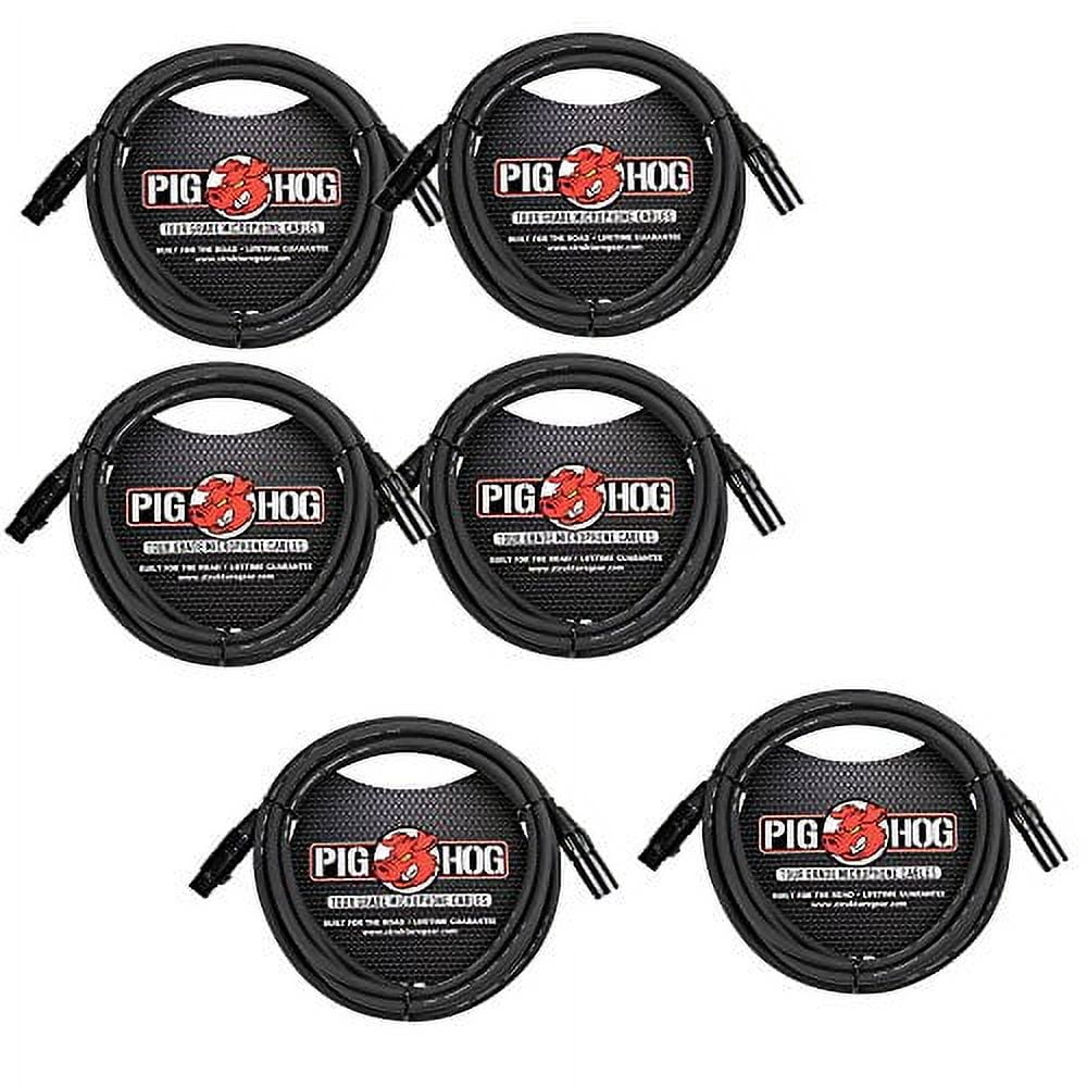 Pig Hog 8mm Mic Cable, 20ft XLR Tour Grade Microphone Cable - 6 Pack ...