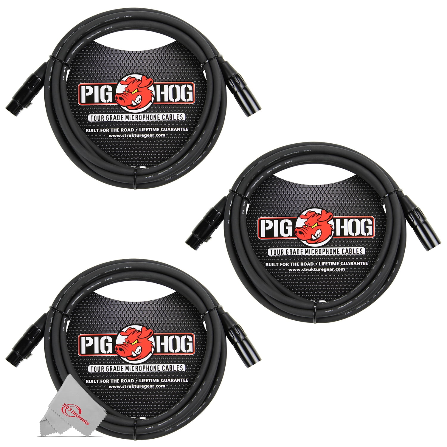 Pig Hog 8mm XLR Microphone Cable Male to Female 10 Ft Fully Balanced ...
