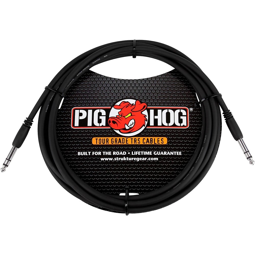Pig Hog Instrument Cable 1/4" TRS to 1/4" TRS 15 ft. - Walmart.com