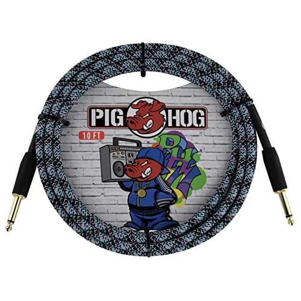 Pig Hog"Blue Graffitti Woven Instrument Cable, 10-Foot Straight Plugs ...