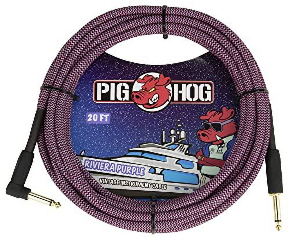 Pig Hog PCH20RPPR 20-Foot Riviera Purple Instrument Vintage Cable 1/4 ...