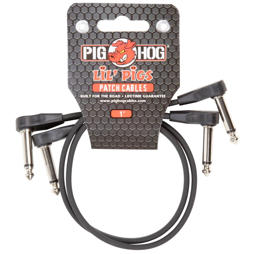 Pig Hog PHLSK1BK Low Profile Angle to Angle Patch Cables - 2 Pack - 1 ...