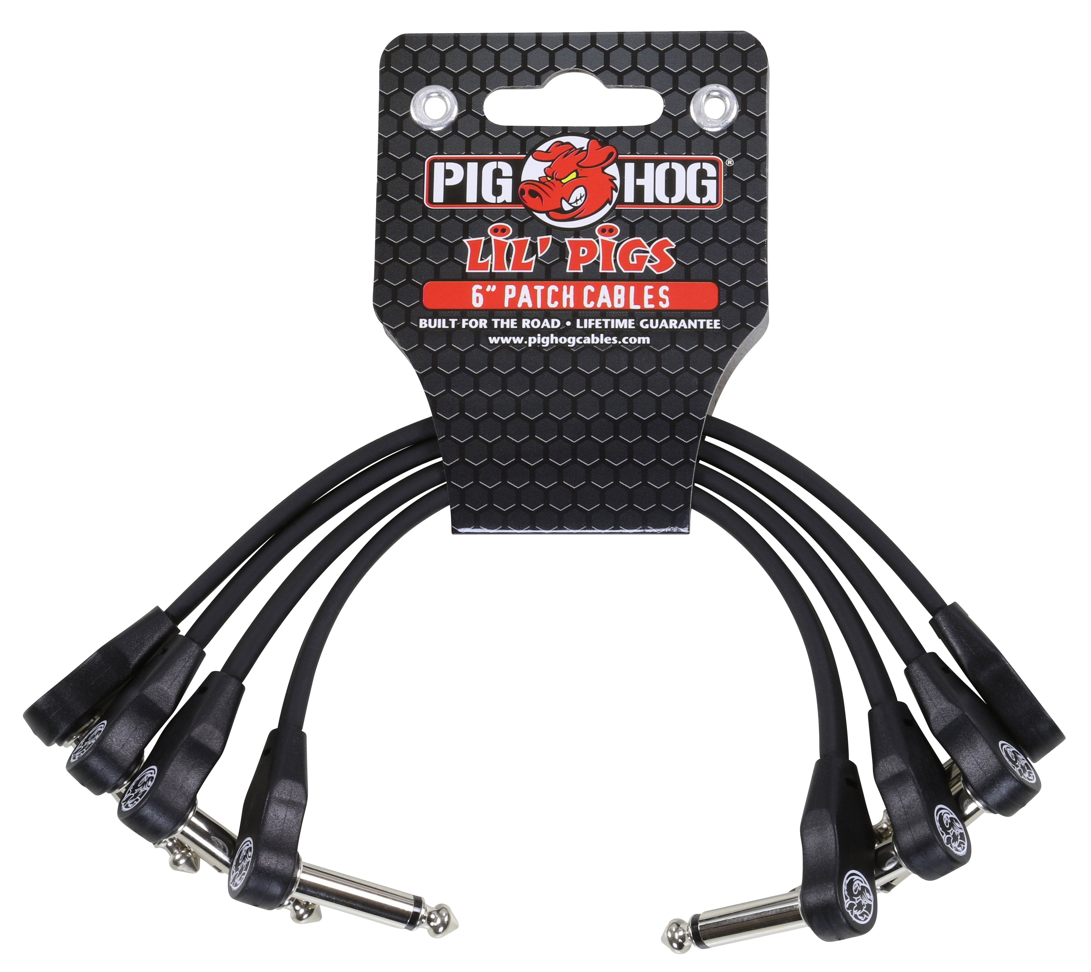 Pig Hog PHLSK6BK Lil Pigs Low Profile 6 in. Patch Cables - 4 Pack ...
