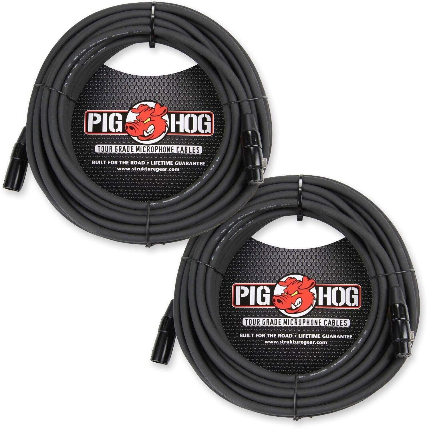 Pig Hog PHM50 8mm Tour Grade XLR Mic Cable - 50ft 2 Pack - Walmart.com