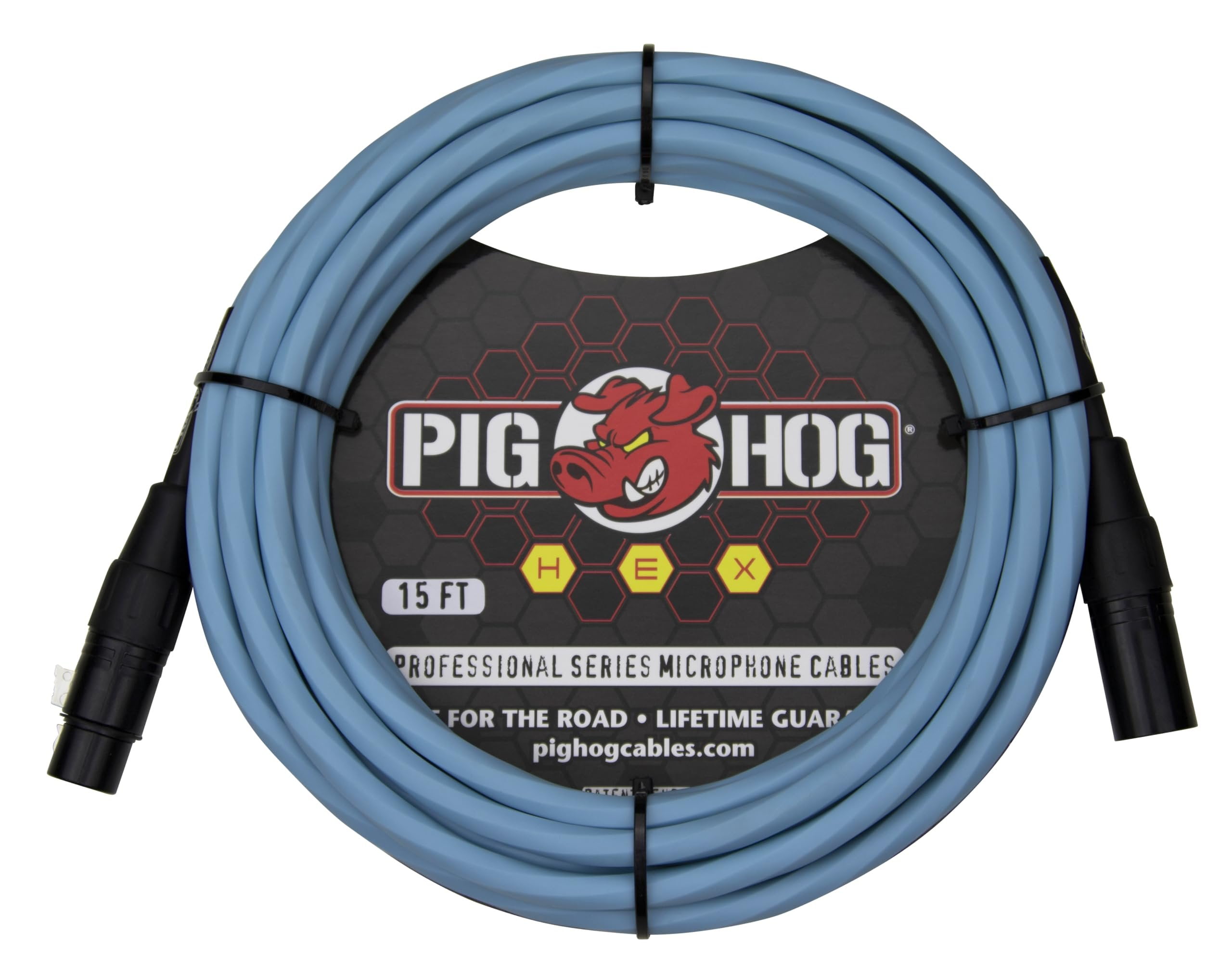 Pig Hog PHMH15DB Hex Series Mic Cable, Daphne Blue 15ft - Walmart.com