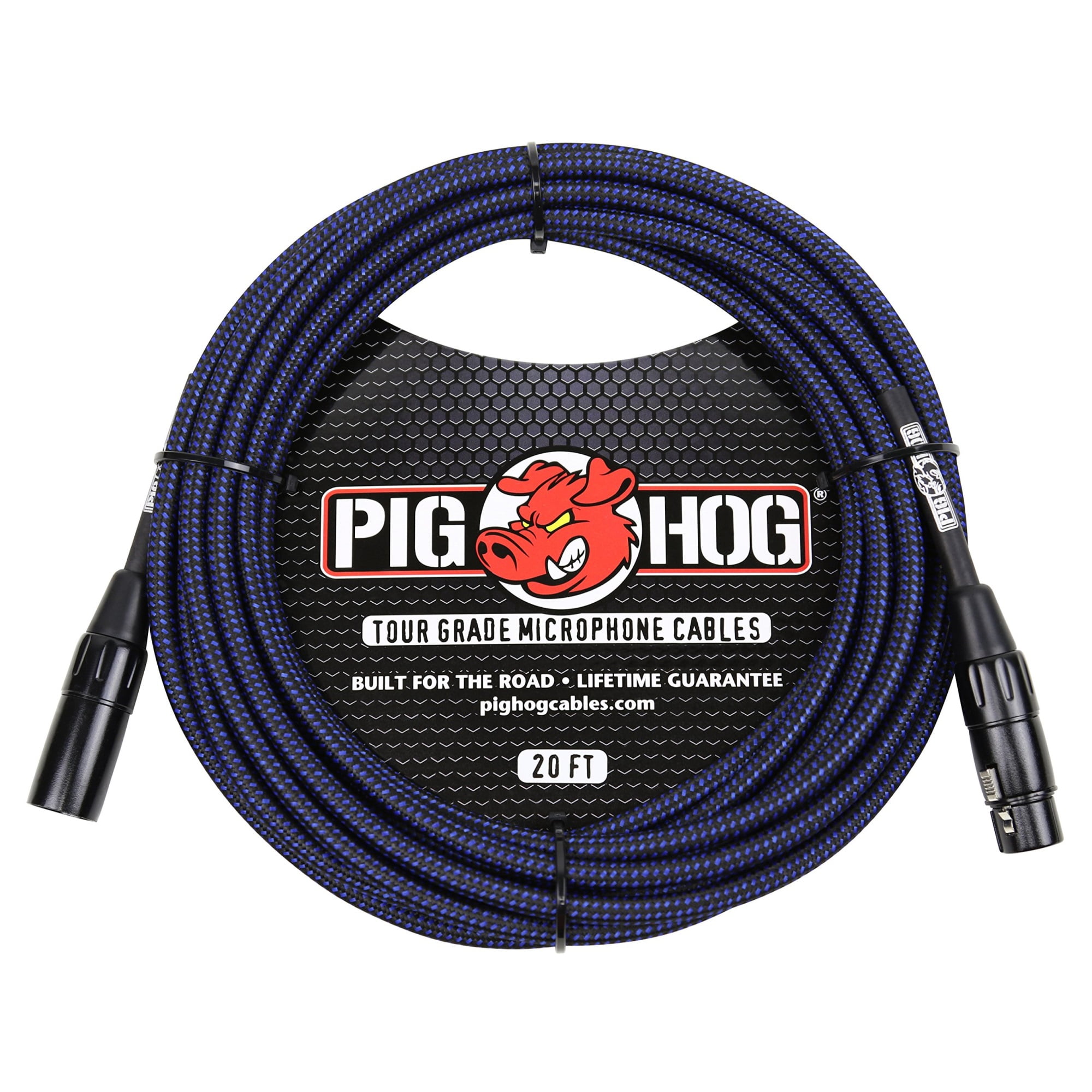 Pig Hog Woven XLR Mic Cable 20 ft. Blue - Walmart Business Supplies