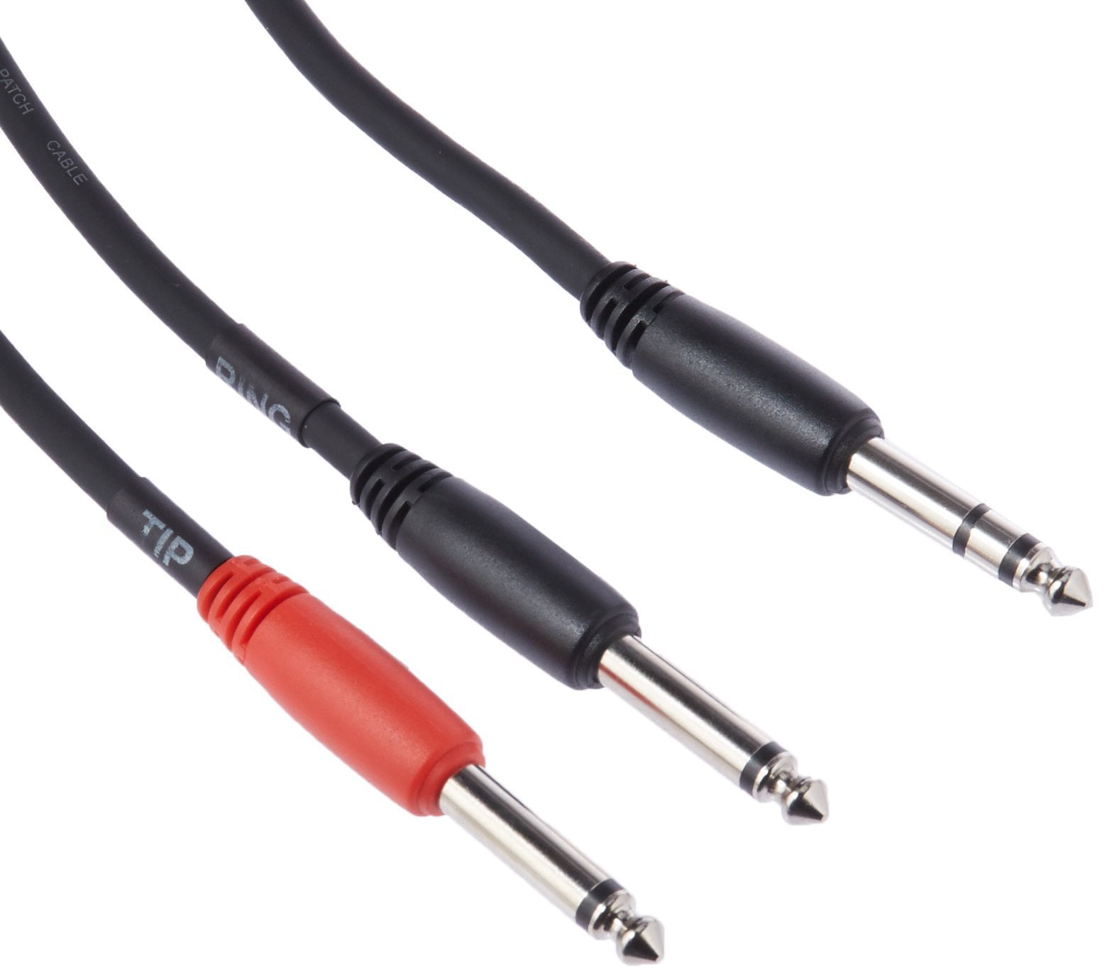 Pig Hog Y Cable, Stereo 1/4"M-Dual Mono 1/4, 6" - PYS214F, Black ...