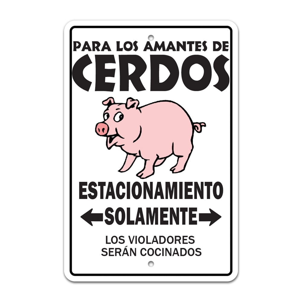 Pig Lovers Parking Sign swine farm farmer pigsty pork rib | Indoor ...
