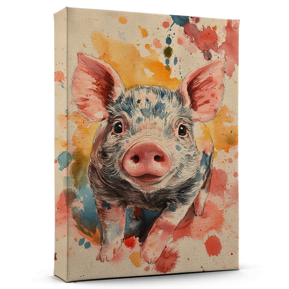Pig Mini Gray Spotted Pictures Wall Decor - Colorful Pig Mini Gray ...