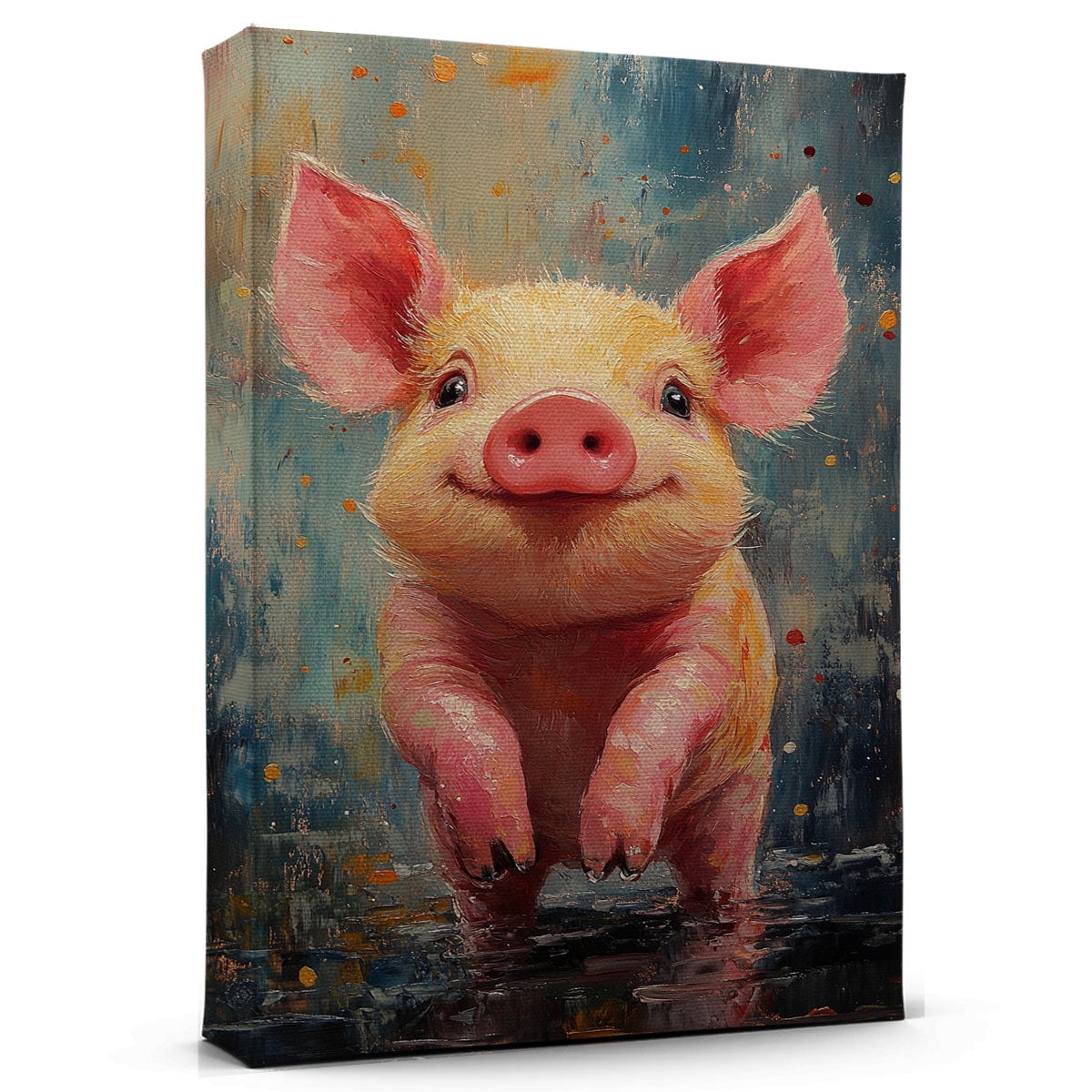 Pig Mini Pinto Pot Bellied Canvas Art Animals, Colorful Pig Mini Pinto ...