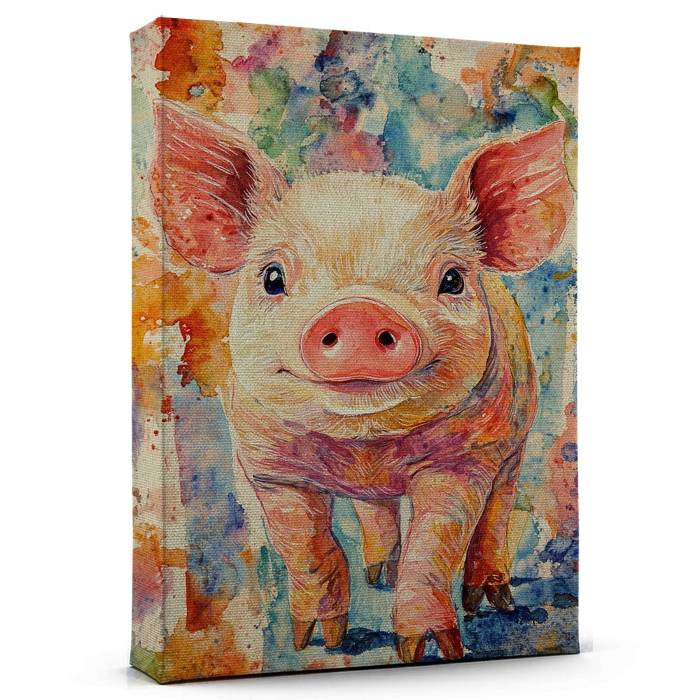 Pig Mini Pinto Pot Bellied Canvas Wall Art Animal Decor, Pig Mini Pinto ...