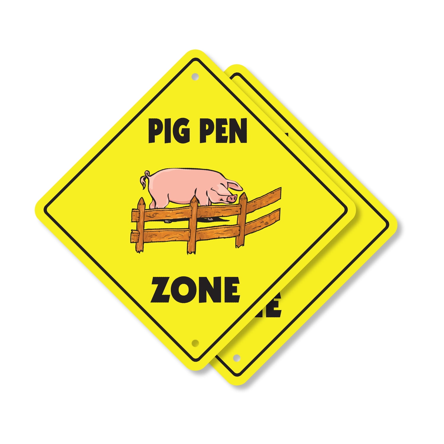 Pig Pen (2 Pack) Plastic Crossing Sign - 12 Inch X 12 Inch Xing Sign ...