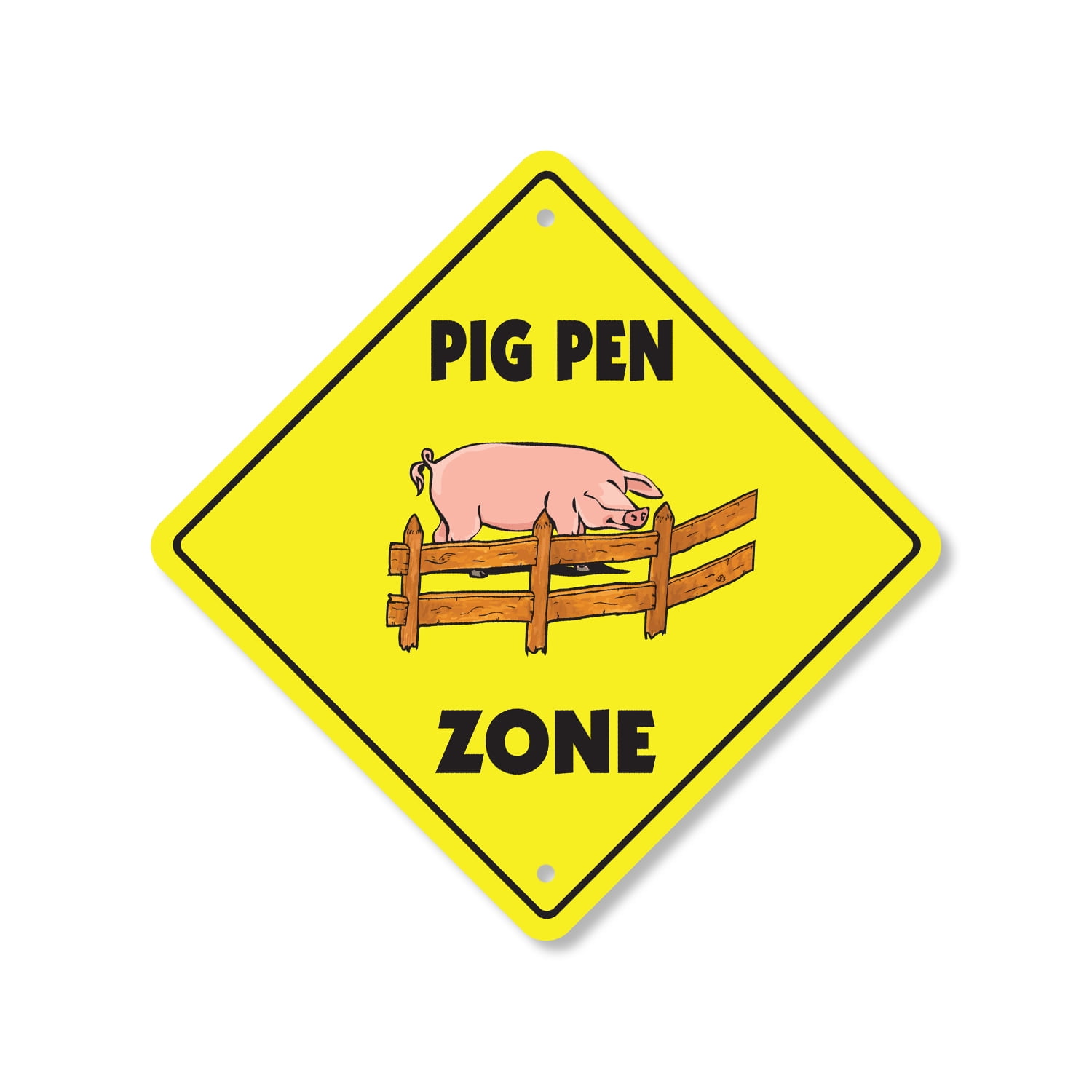 Pig Pen Plastic Crossing Sign - 10 Inch X 10 Inch Xing Sign Gift Farm ...