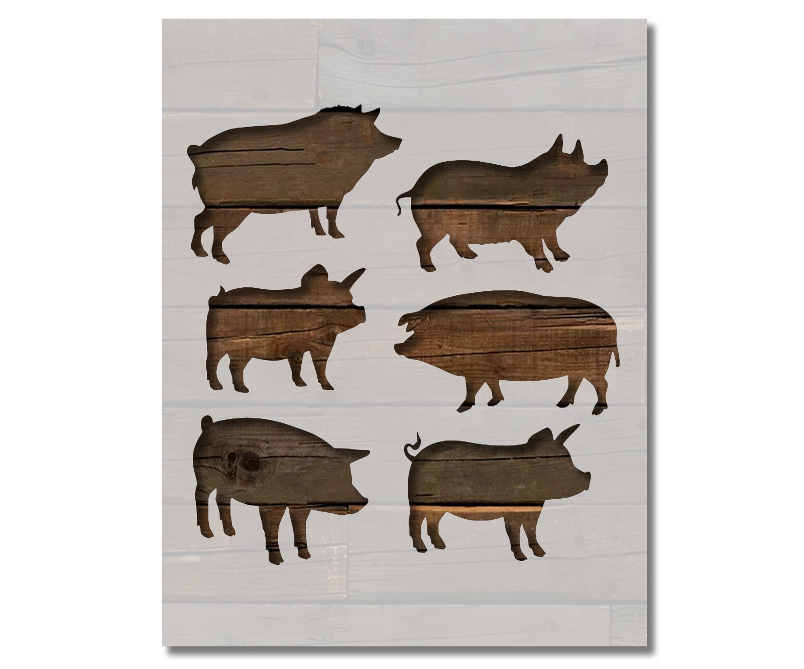 Pig Pigs Farm Animals Stencil Template Reusable 8.5 x 11 for Painting ...