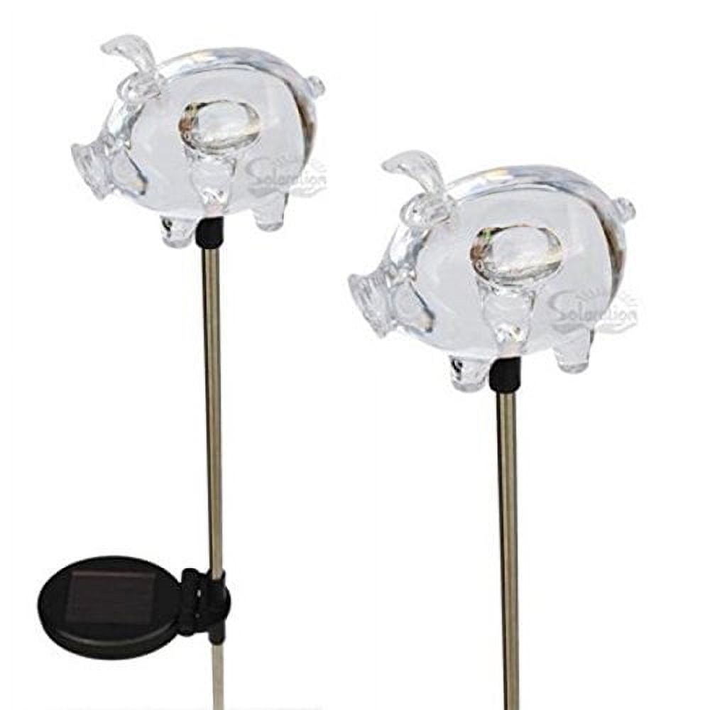 Pig Solar Garden Stake Light LED Color-Changing, Set of 2 - Walmart.com