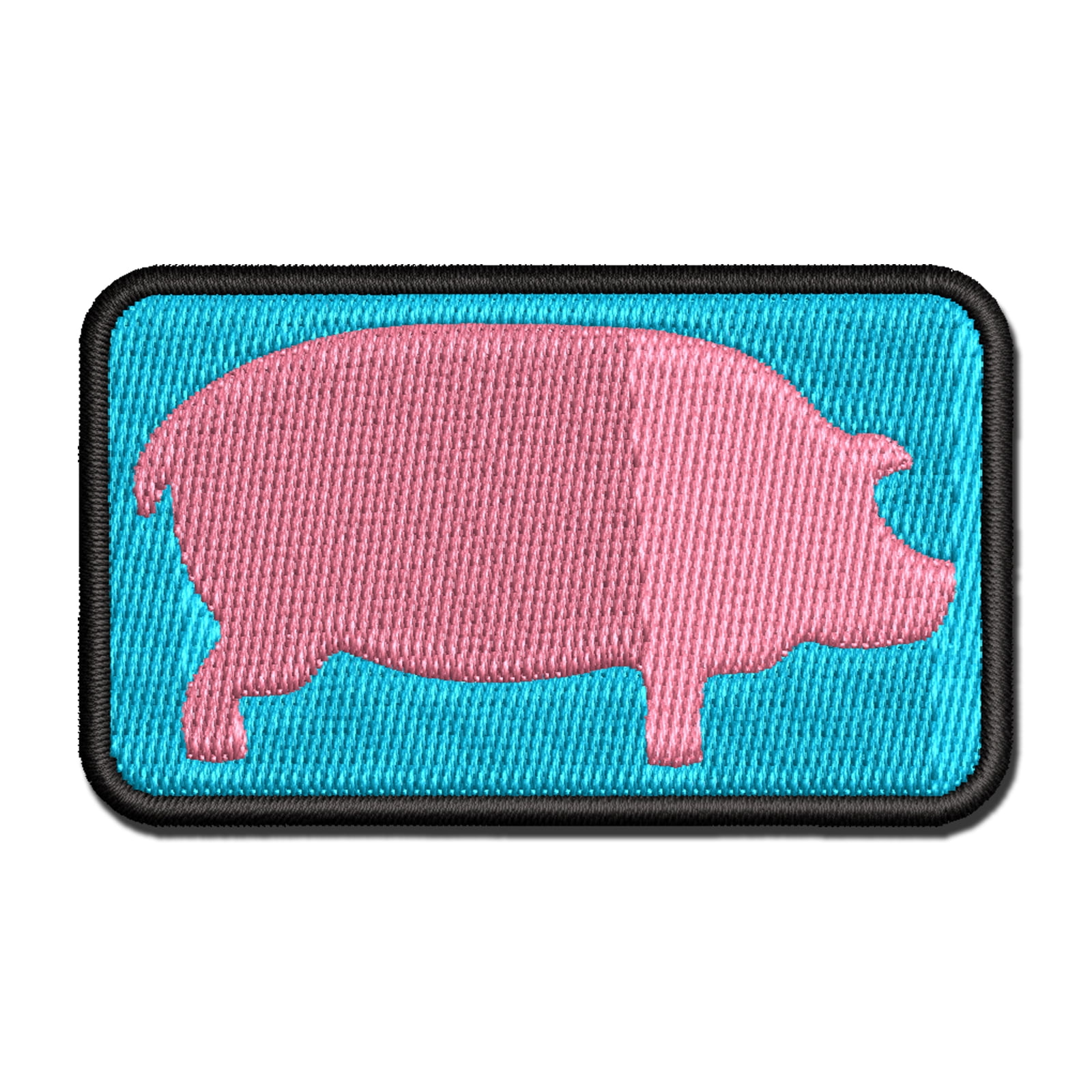 Pig Solid Side View Applique Multi-Color Embroidered Iron-On Patch - 2. ...