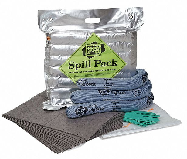 new pig spill pack, spill clean up, 4-gallon absorbency, absorb oil ...