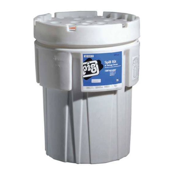Spill Kit, 60 gal Volume Absorbed per Kit, 95 gal Capacity, Drum, White ...