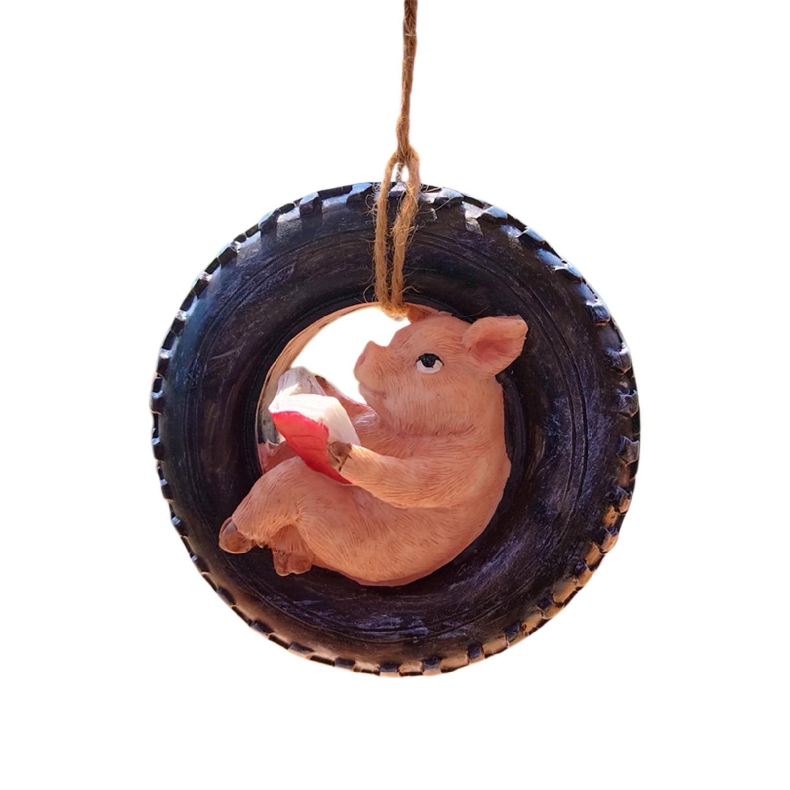 Pig Statues Outdoor Hanging Pig Sculpture Animal Resin Garden Figurines ...