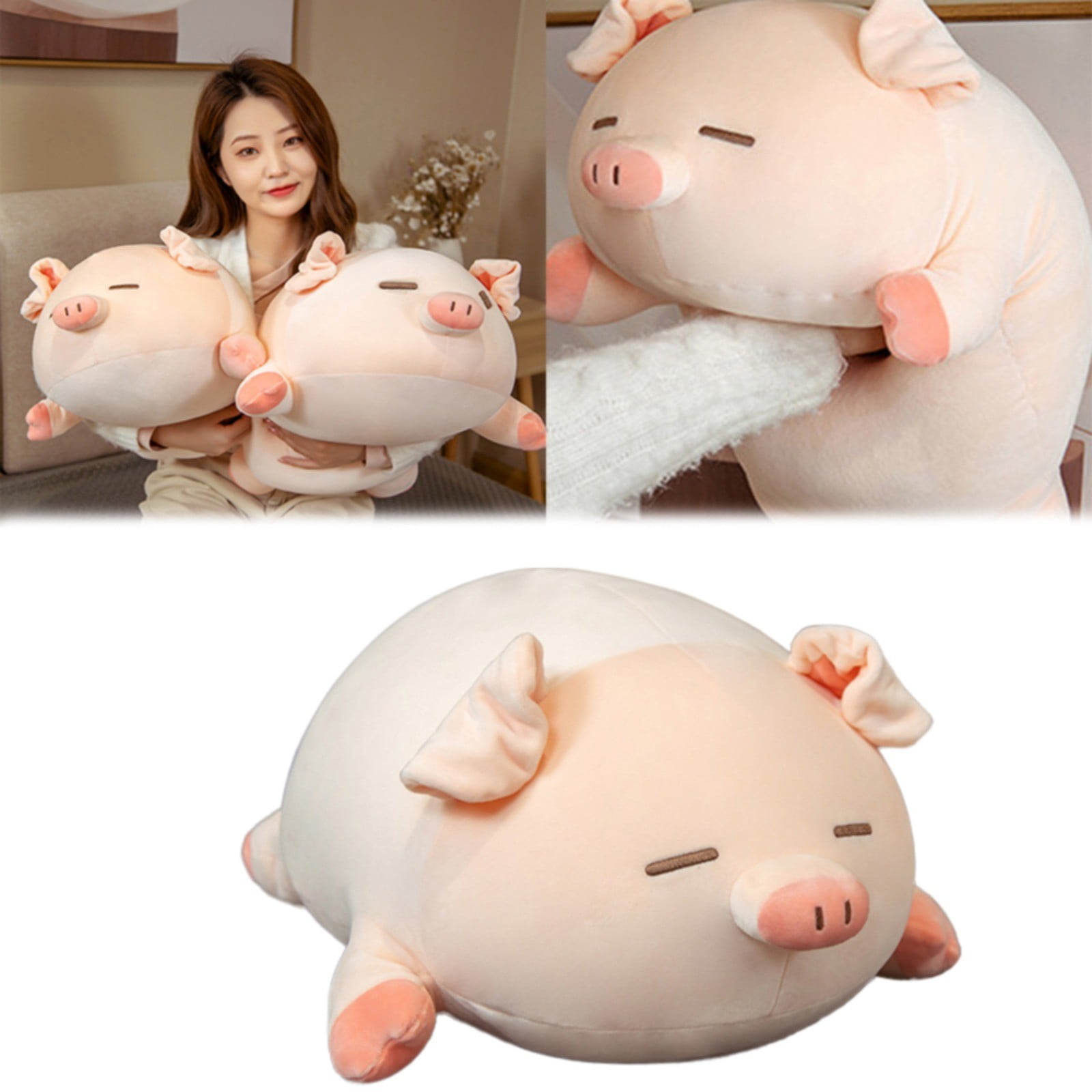 Pig Stuffed Animal Plush Pillow - 15.7'' Kawaii Soft Pig Hugging Pillow,Adorable Cuddle Plush ...