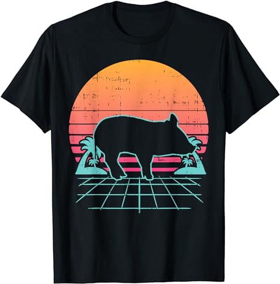 Pig Vaporwave Aesthetic 80s Retro Farm Animal Farmer Gift T-Shirt ...