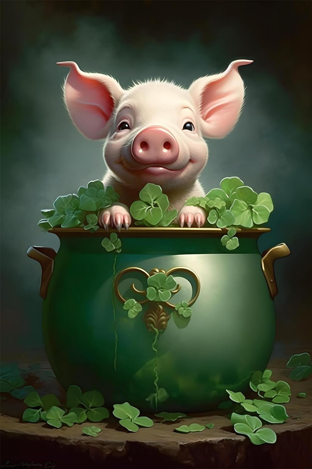 Pig in Vase - Rustic Animal Theme Poster Art - for Farmhouse Living ...
