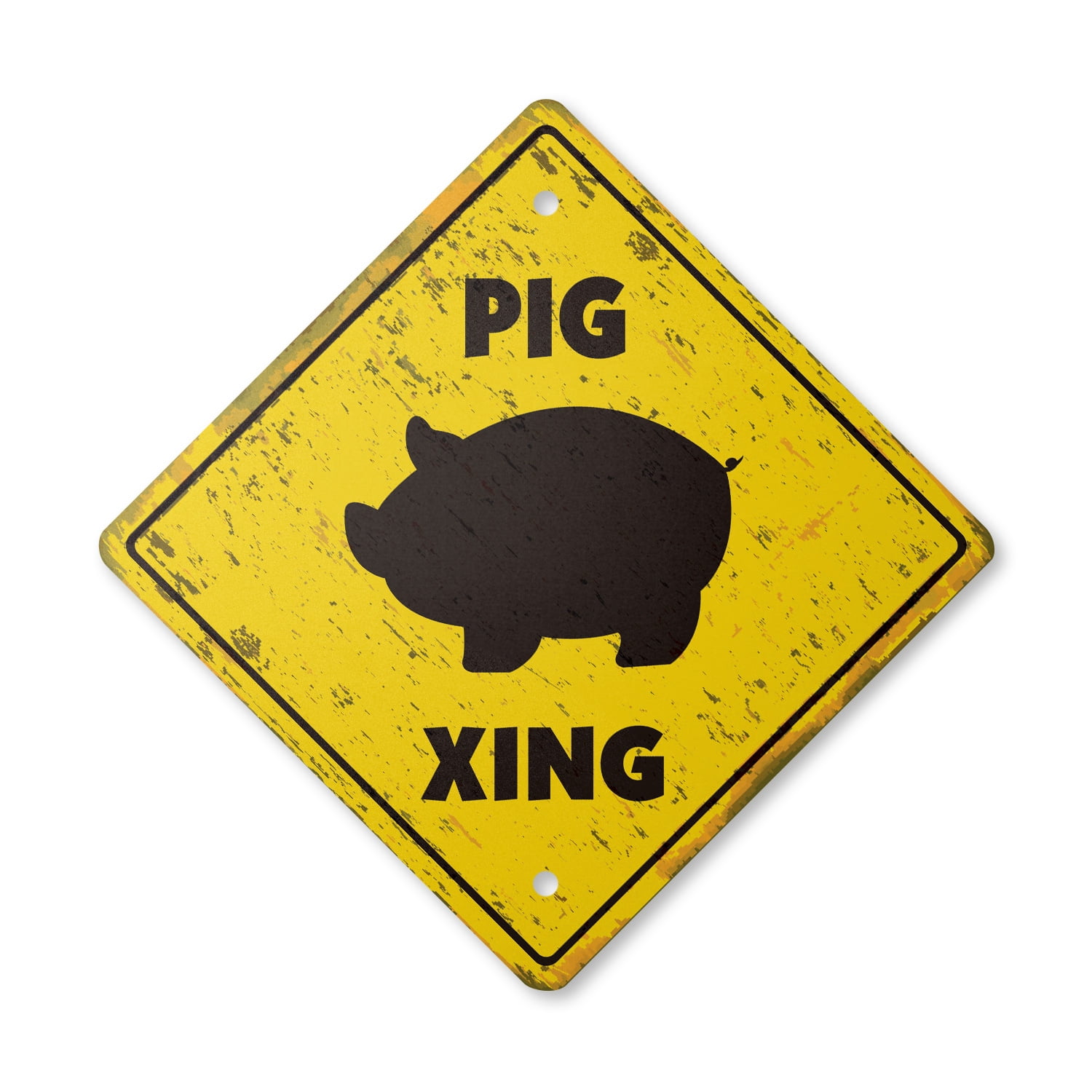 Pig Vintage Crossing Sign Zone Xing | Indoor/Outdoor Plastic | 14" Tall ...