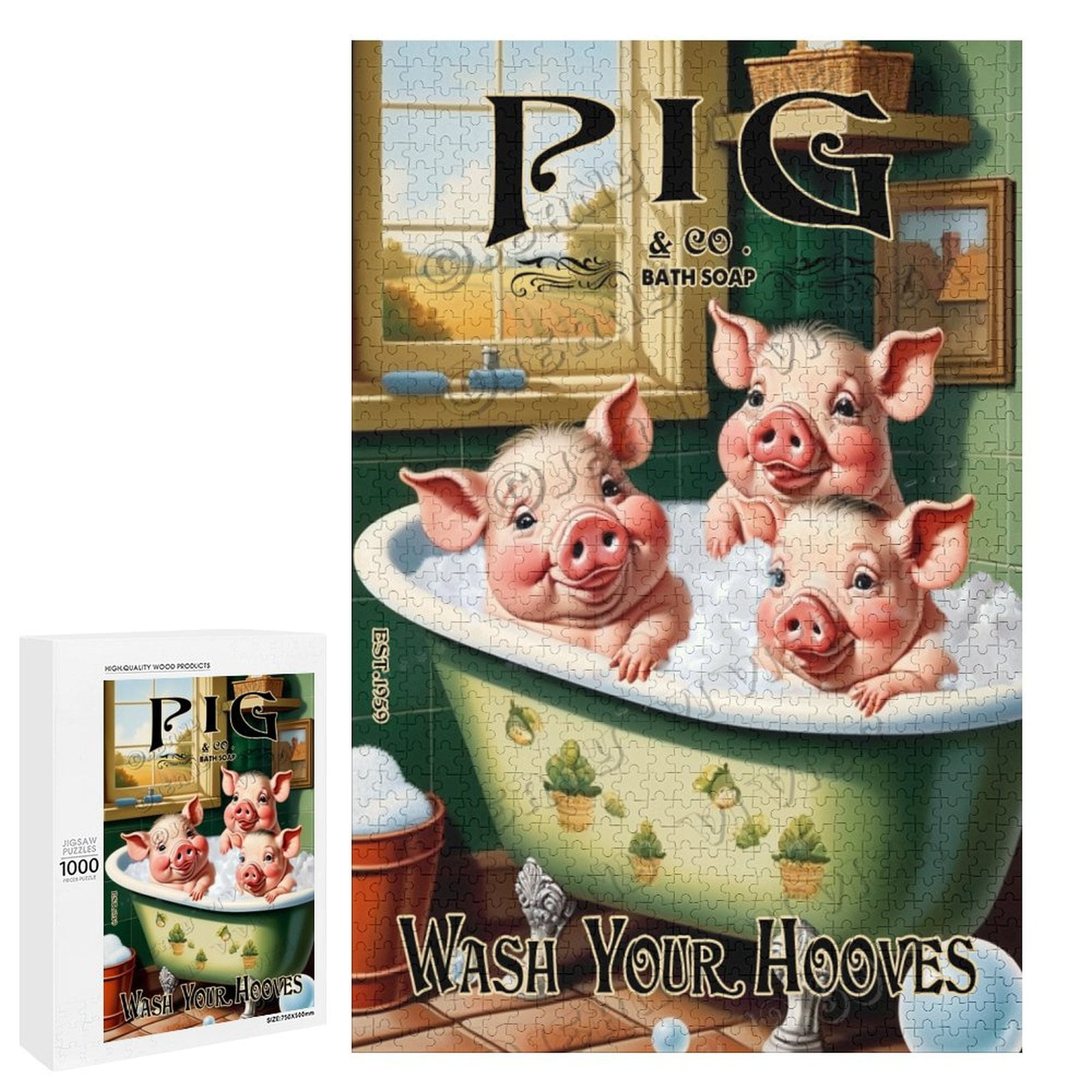 Pig Wash Your Hooves Rustic Wood Wall Sign Hanging Wood Sign Retro ...