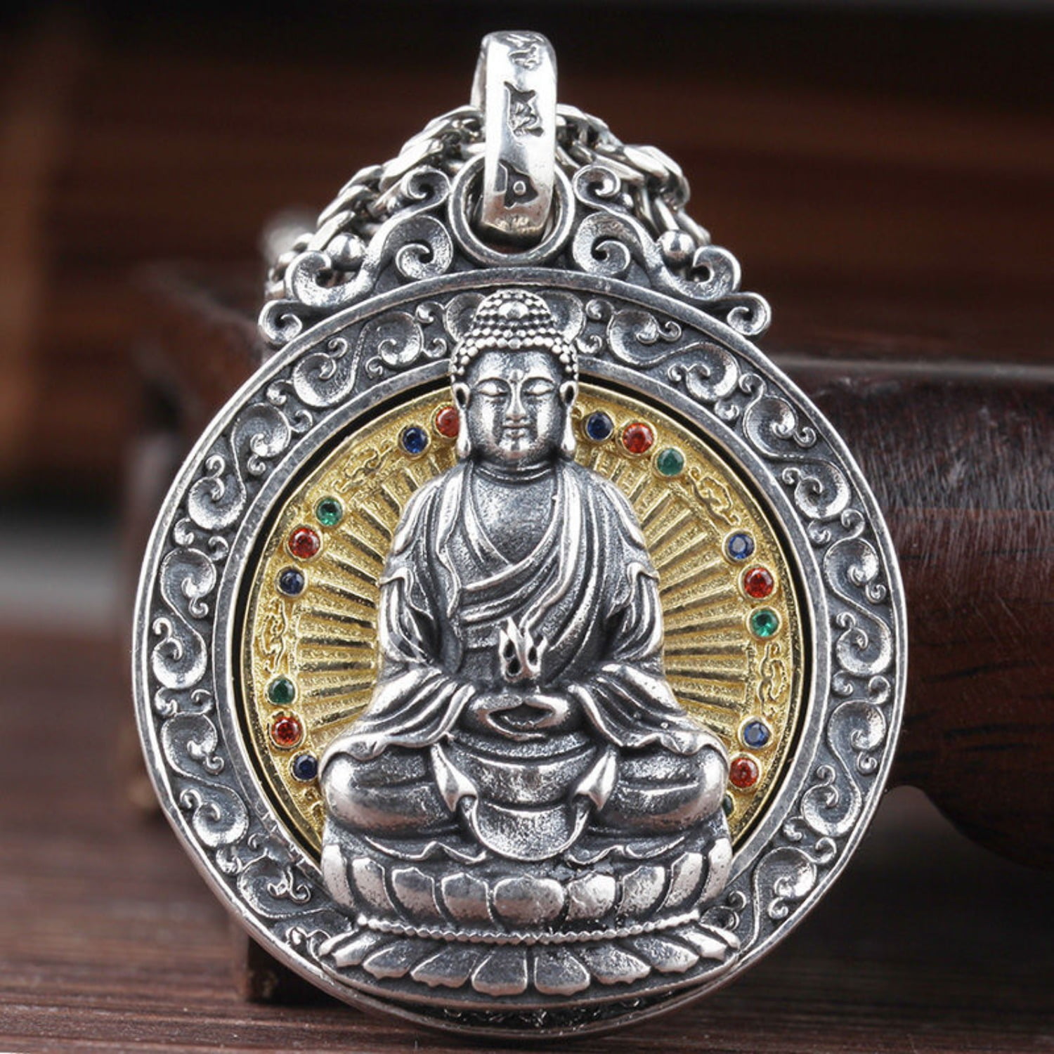 Pig Zodiac Pendant Buddhist Rulai Amitabha Amulet Necklace Chinese ...