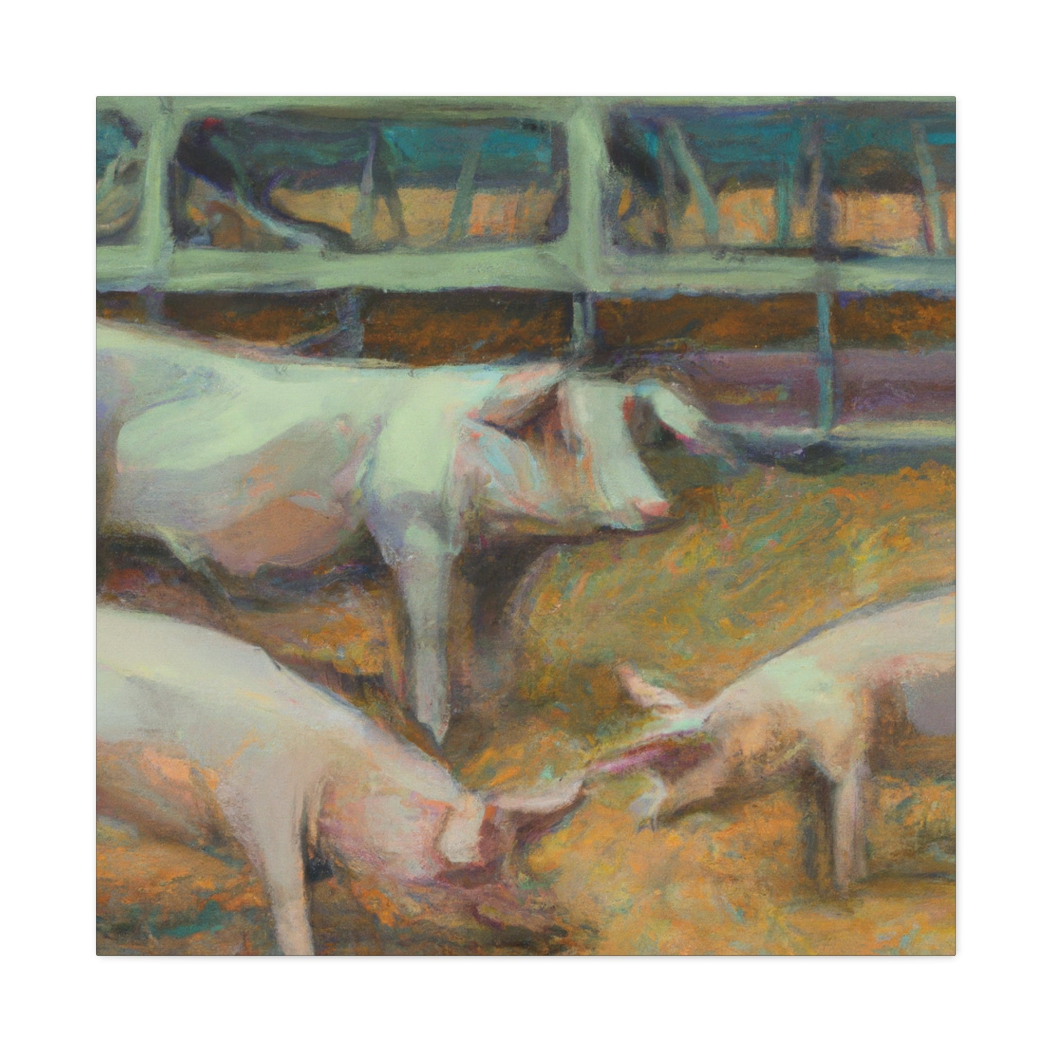 Pig in Post-Impressionism - Canvas - Walmart.com