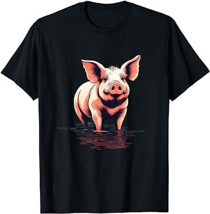 Pig in Puddle Cute Piglet Pig Sow Farm T-Shirt - Walmart.com