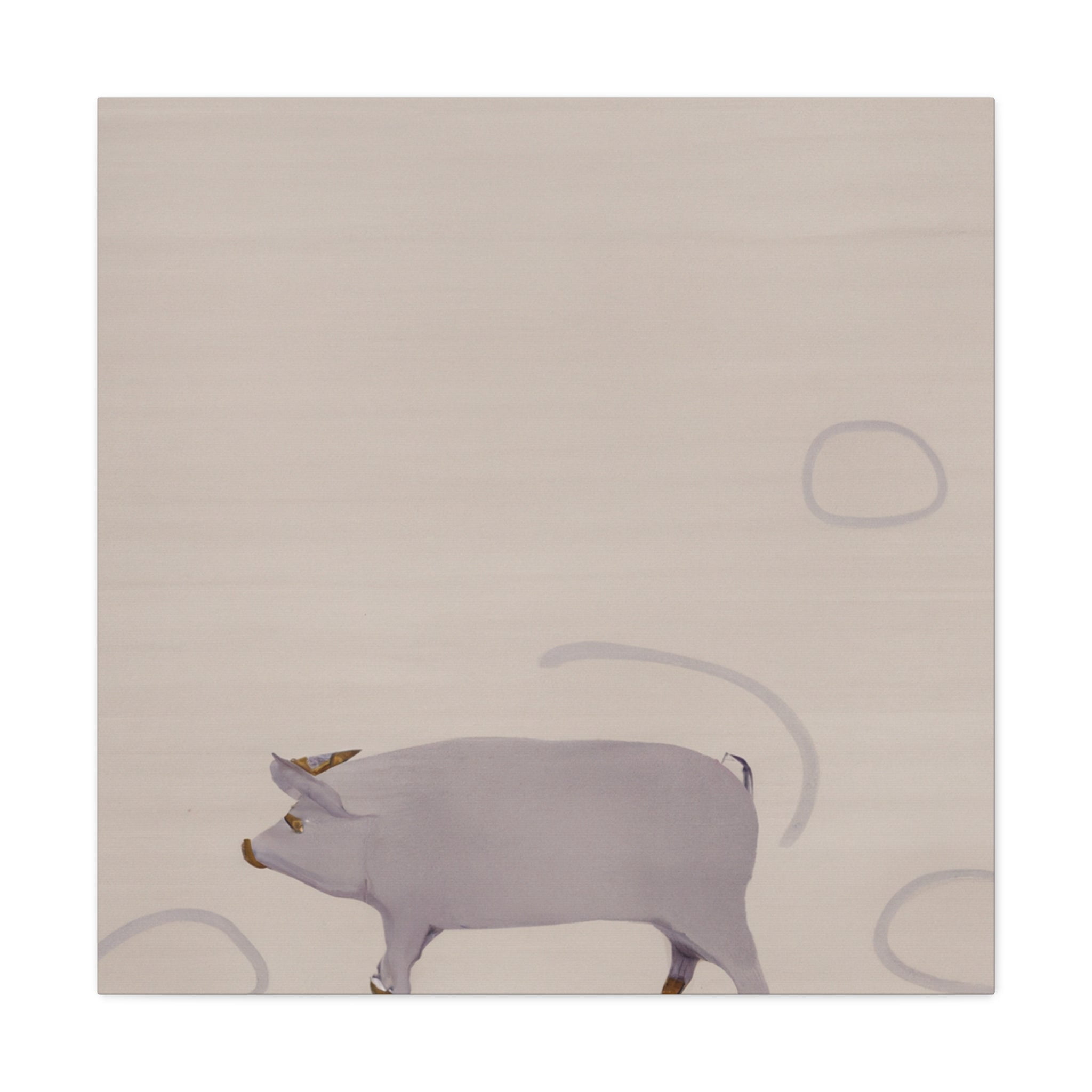 Pig on Parched Soil - Canvas - Walmart.com
