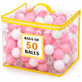 PigPigPen Ball Pit Play Balls, 50-Piece, Pink White and Clear, Plastic ...