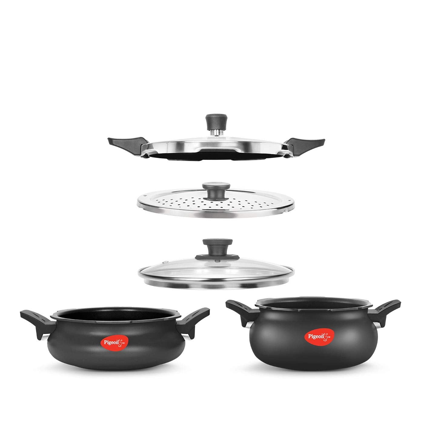 Pigeon By Stovekraft All In One Value Pack Hard Anodized Cooker Set, 5 ...