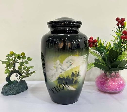 Pigeon Decorative Urn, Black Funeral Cremation Urns for Human Ashes ...