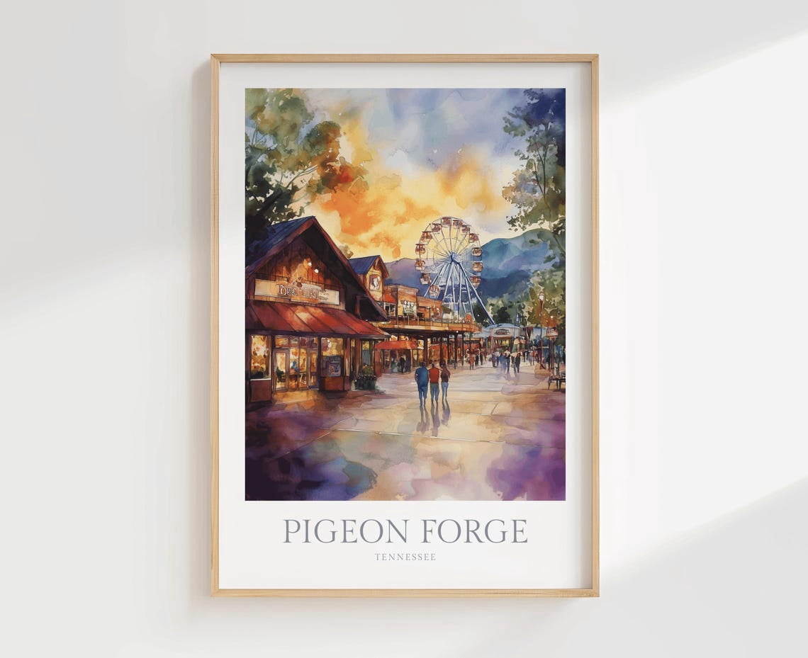 Pigeon Forge Poster Tennessee Wall Art Home Decor Poster, Stretched ...