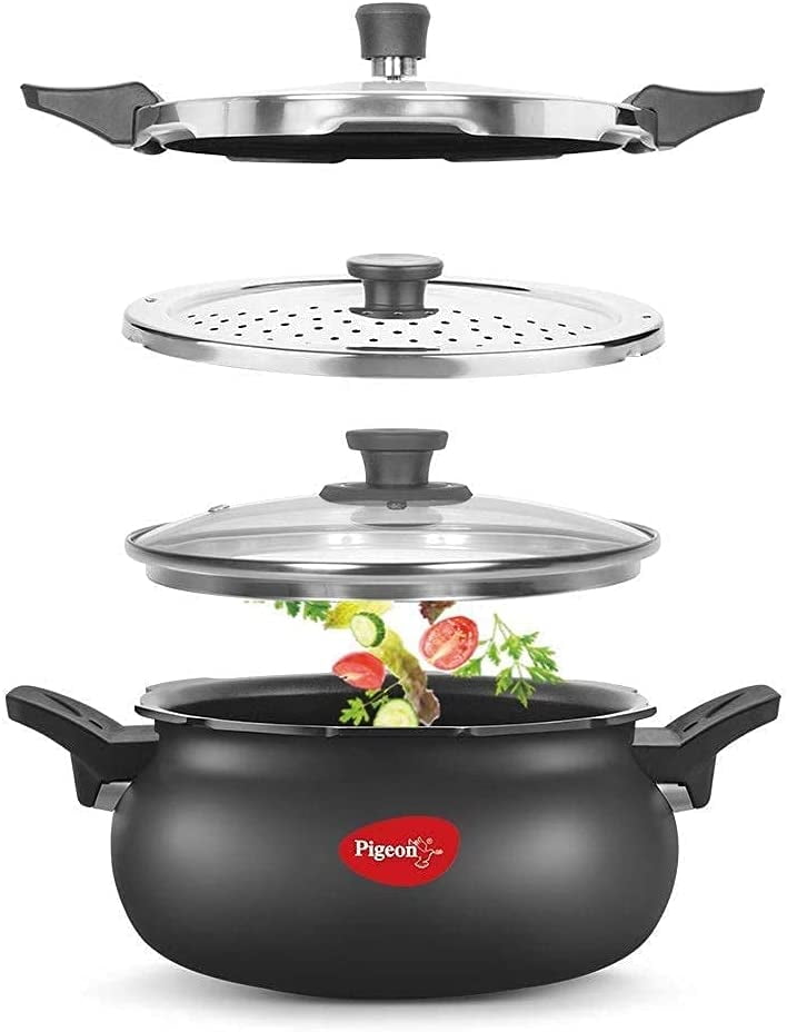 Pigeon Hard Anodized All-In-One Super Cooker - Nonstick - 5 Liter Stove ...