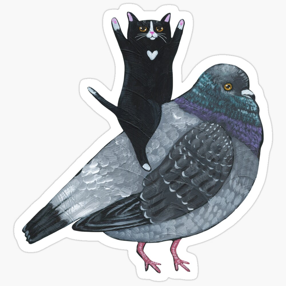 Pigeon Ride Sticker Phone Decal Water Bottle Stickers Car Decals ...