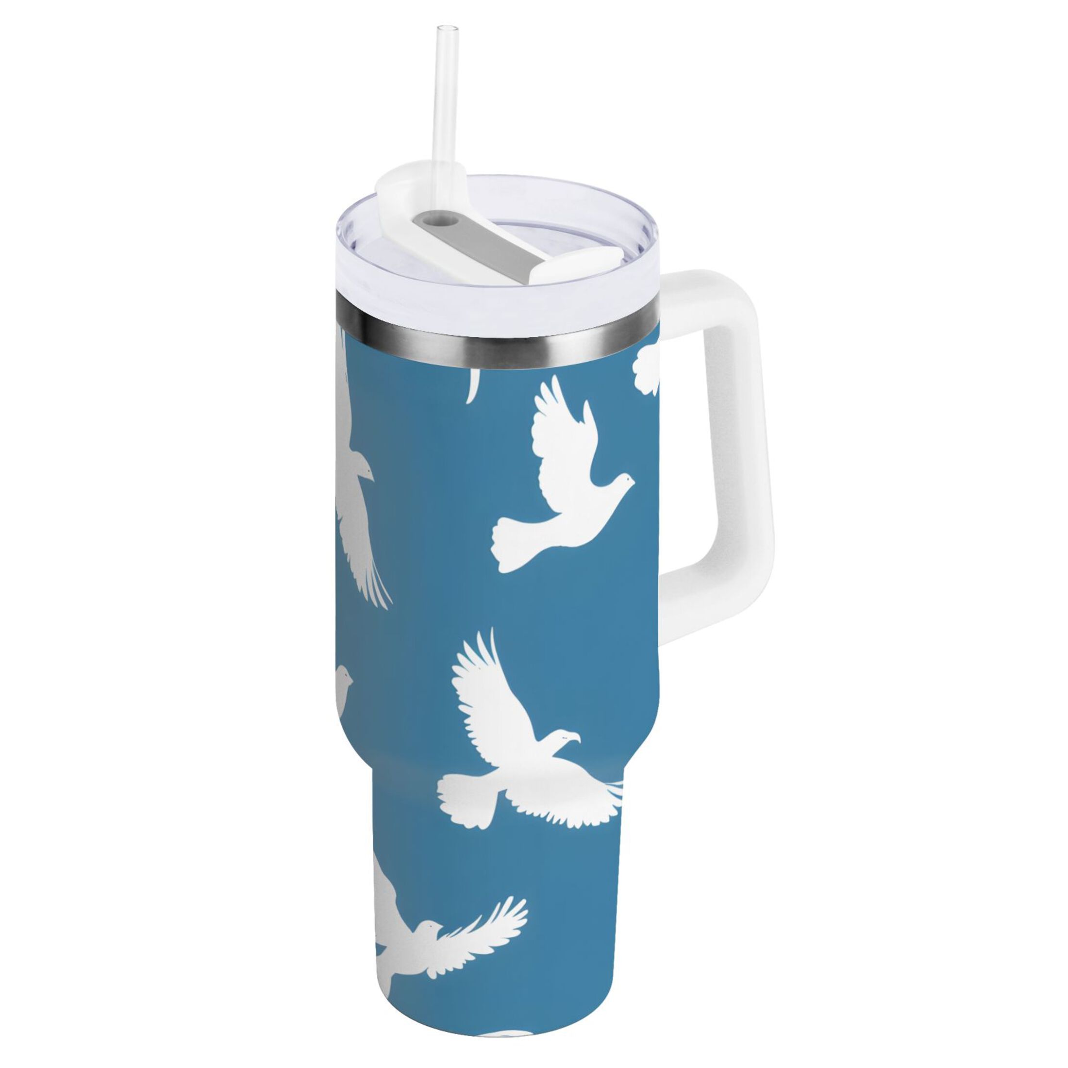 Pigeon Silhouette 40 oz Tumbler with Handle and Straw Lid Vacuum ...