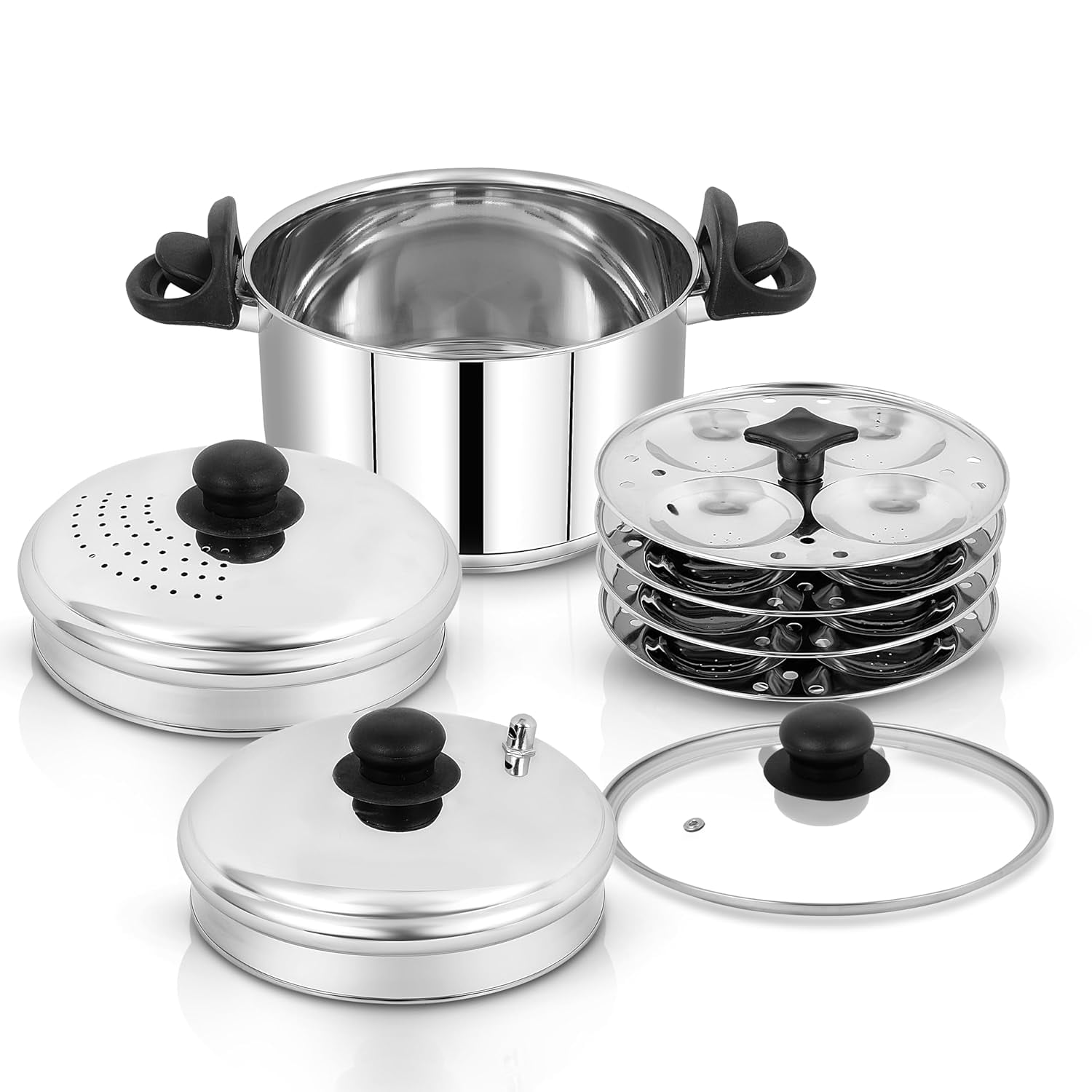 Pigeon Stainless Steel Strain Mate Pro with Glass LidStrainer Lid and ...
