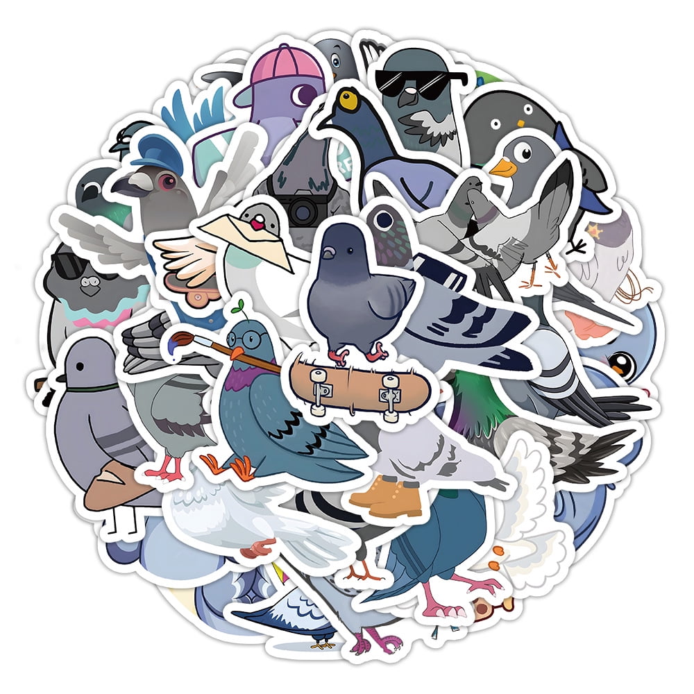 Pigeon Sticker Pack of 50 Dove Stickers Pigeon Decals for Laptops Hydro ...