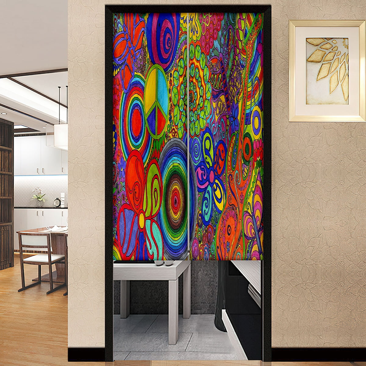 Pigeons Birds Flight Art Japanese Door Curtain Household Kitchen Partition Noren Drapes ...