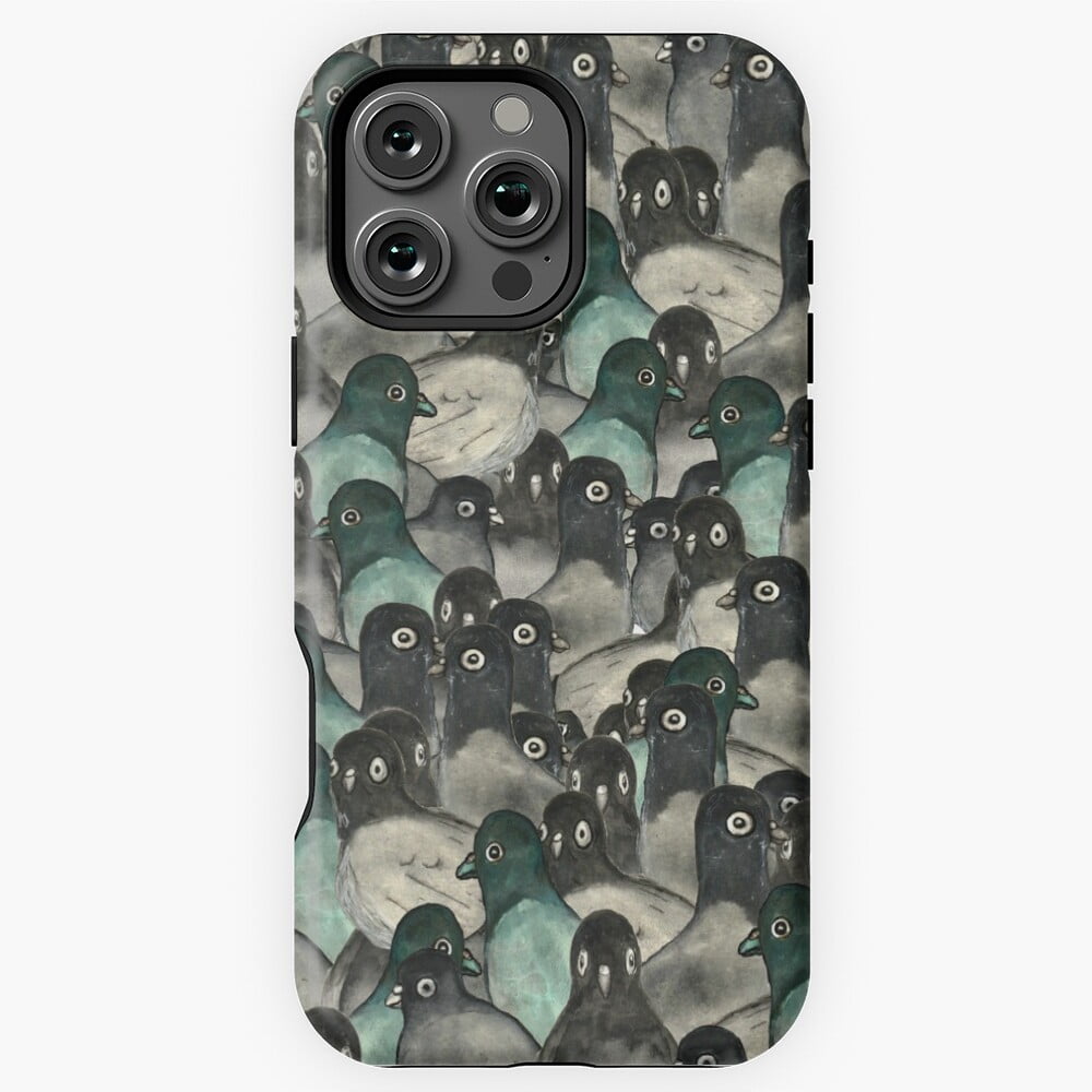 Pigeons Cute Cartoon Illustration iPhone Case 17 through 11 Pro Max ...