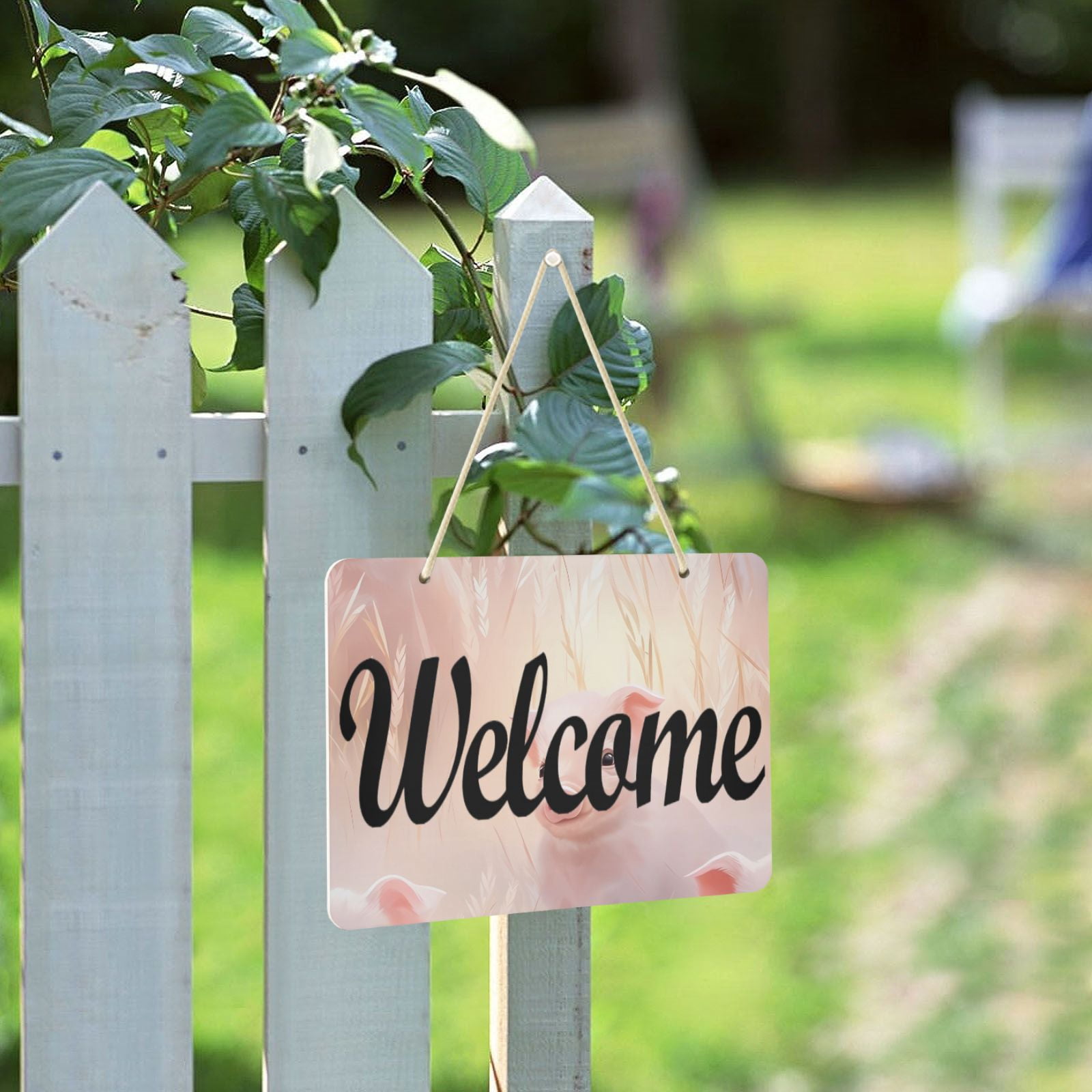 Piggies Pig Wheet Welcome Sign for Front Door Porch Wreath Door Sign ...