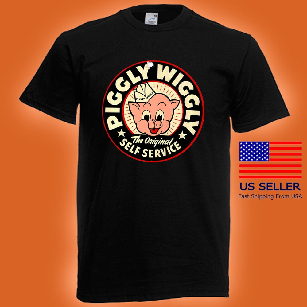 Piggly Wiggly Cartoon Men's Black T-shirt - Walmart.com