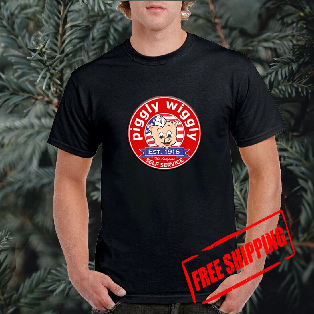 Piggly Wiggly Grocery Store Logo Man's T-Shirt USA Size S to 5XL ...