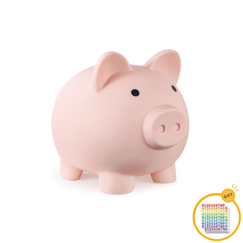 Piggy Bank with 10 Pcs 1 Inch Colorful Number Stickers for Organizing ...