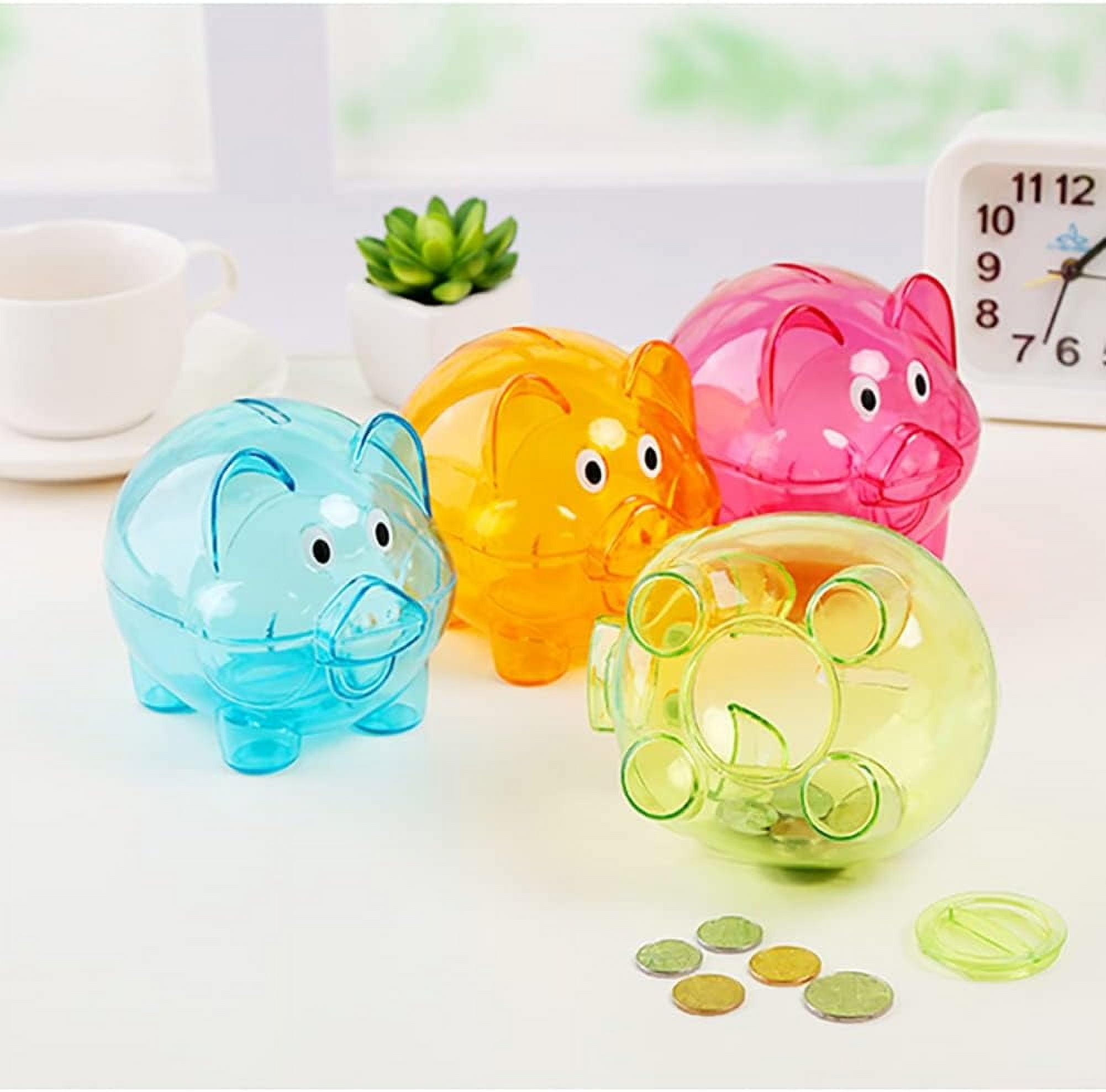 Piggy Bank, Cute Creative Piggy Money Bank, Plastic Unbreakable Cartoon ...