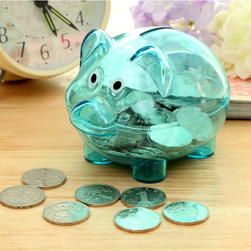 Piggy Bank, Cute Creative Piggy Money Bank, Plastic Unbreakable Cartoon ...
